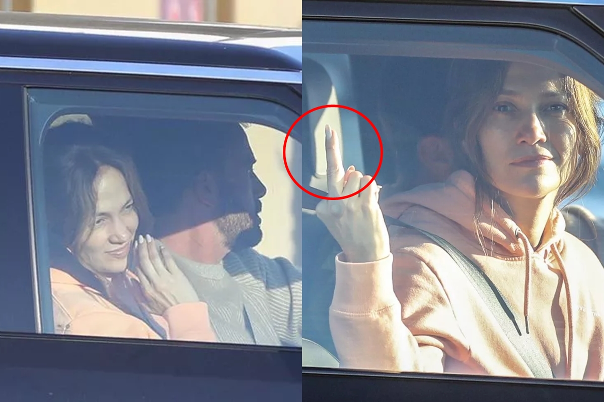 Furious Jennifer Lopez flashes middle finger as she’s seen makeup-free ...