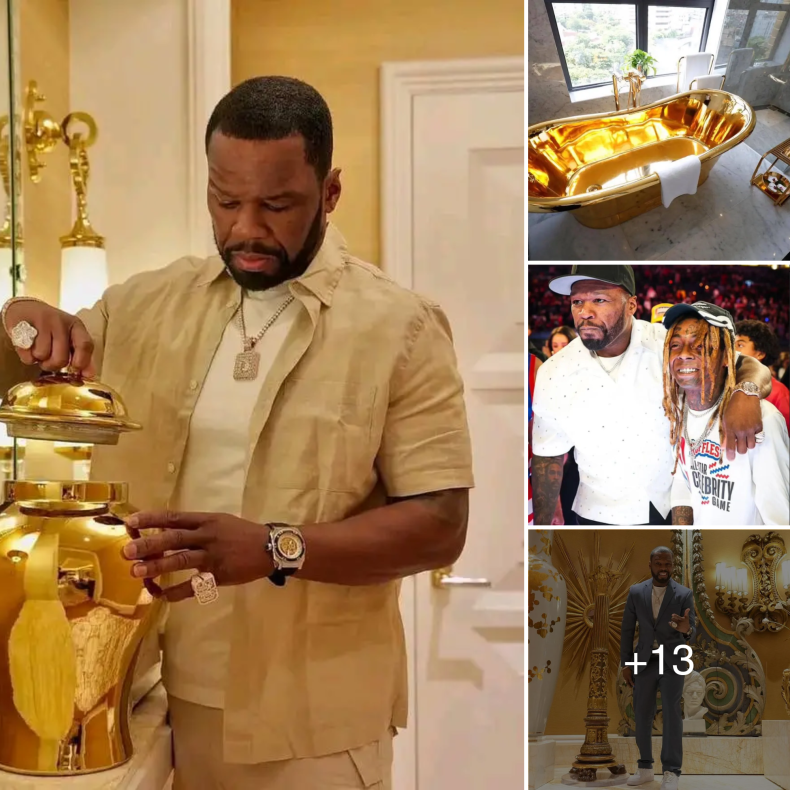 50 Cent “taunts” Lil Wayne and DJ Khaled by flaunting his “gold-plated mansion” following three ...